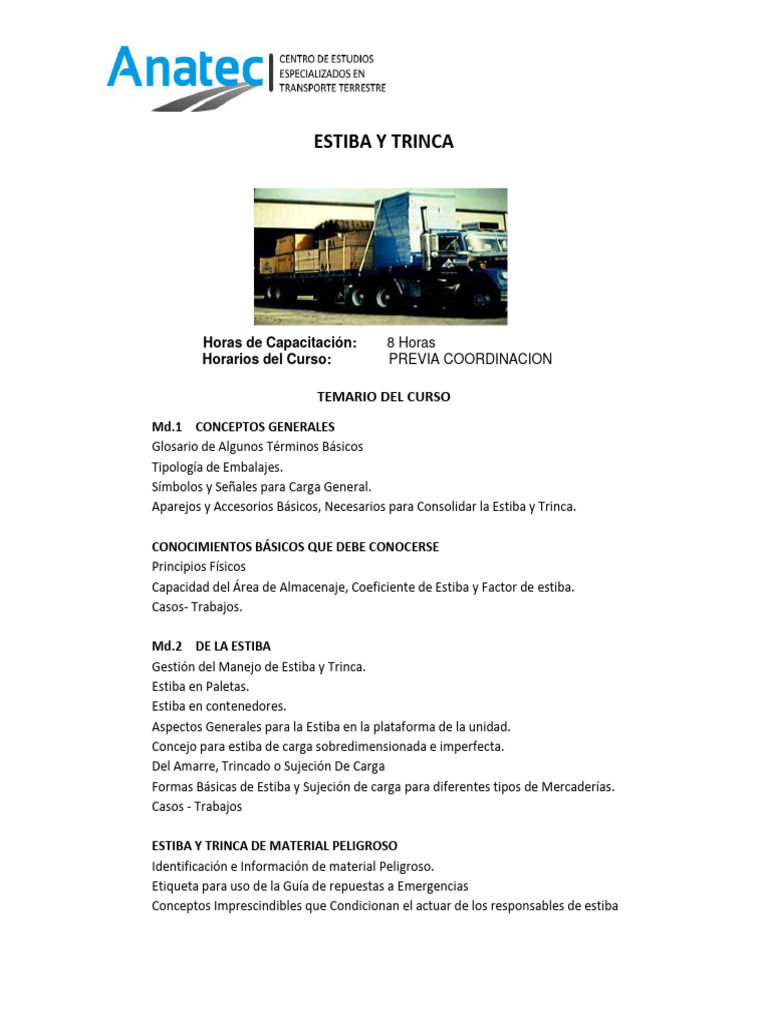 Curso Estiba y Trinca | PDF