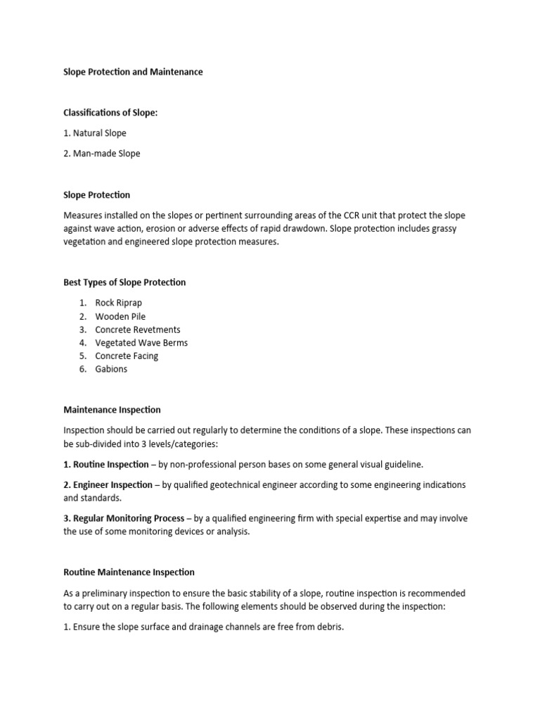 Slope Protection and Maintenance 2 | PDF