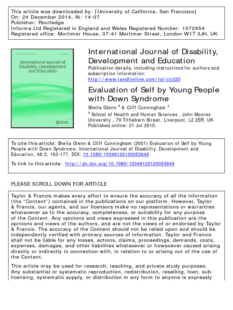 International Journal of Disability, Development and Education | PDF ...