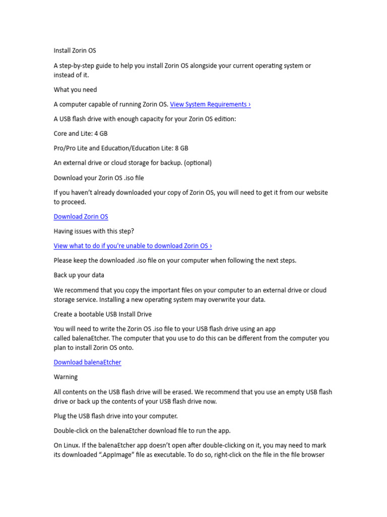 Install Zorin Os Pdf Usb Flash Drive Booting