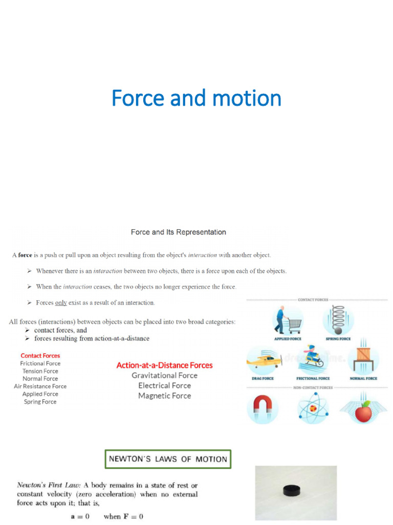 Force and Motion-Notes-1 | PDF | Force | Mass