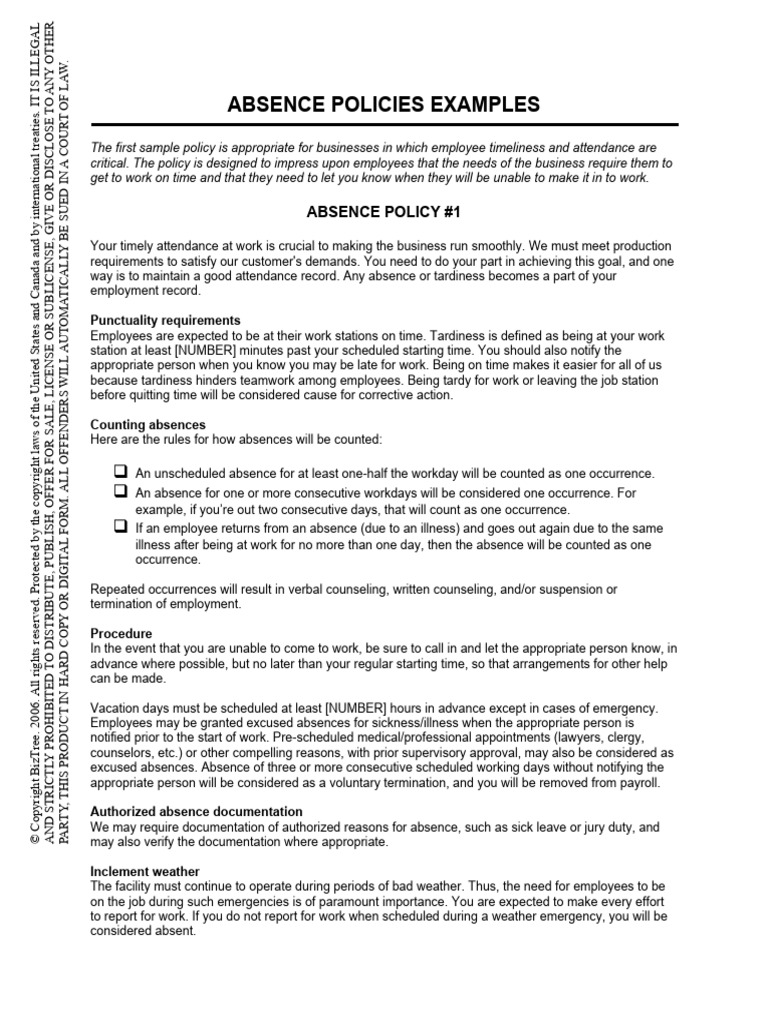 Absence Policies | PDF