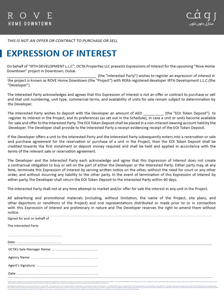 RH - EOI Form | PDF | Civil Law (Legal System) | Common Law
