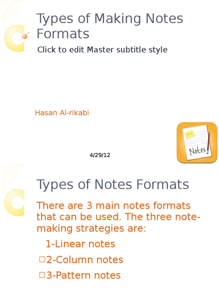 Types of Note-Making Formats Explained | PDF | Career & Growth | Art