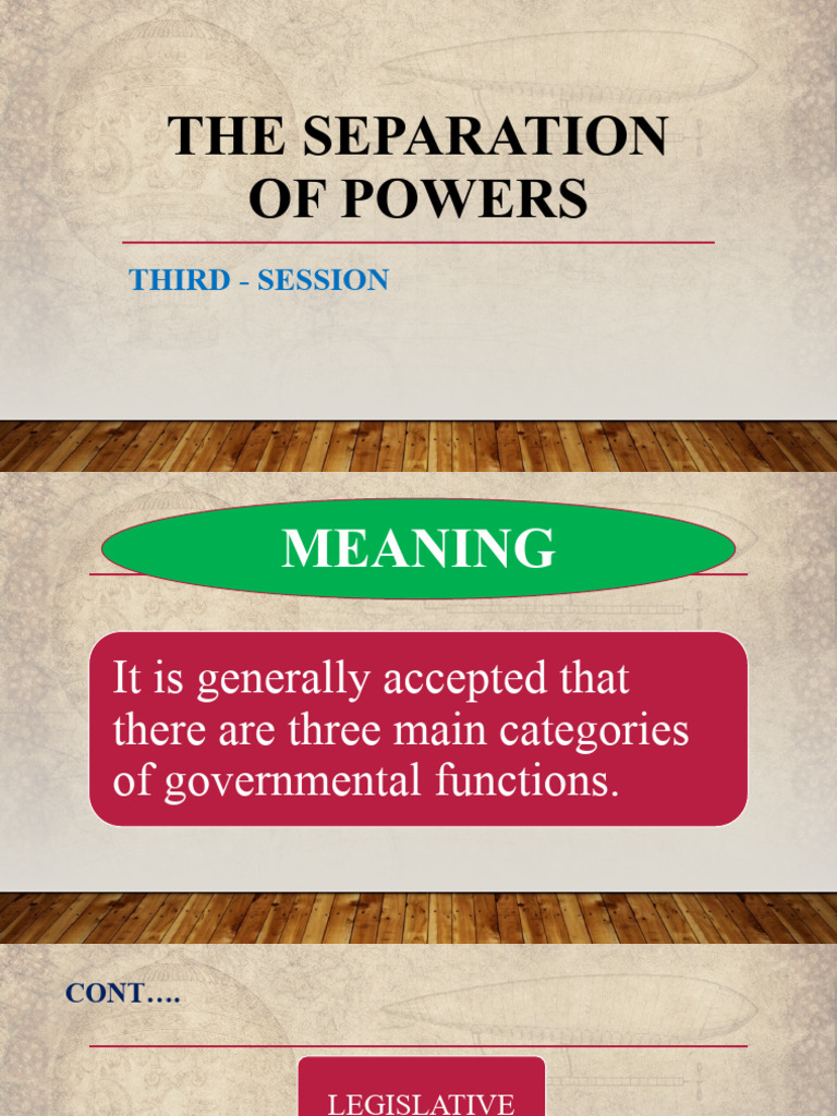 The Separation of Powers | PDF
