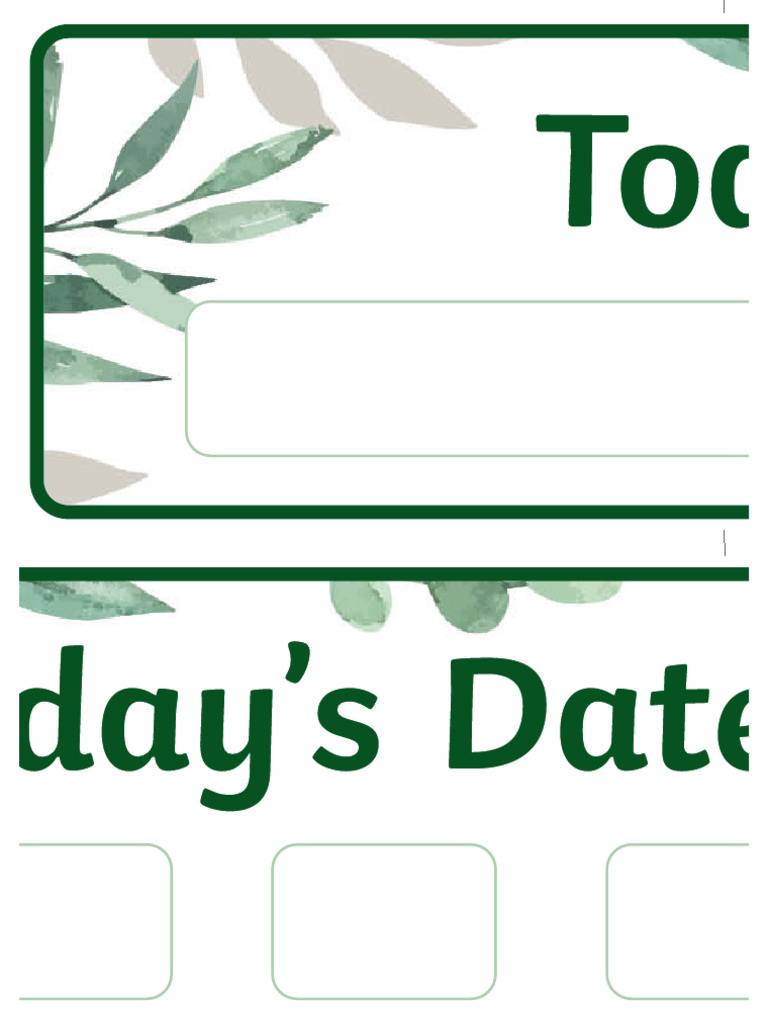 Todays Date Display Banner | PDF