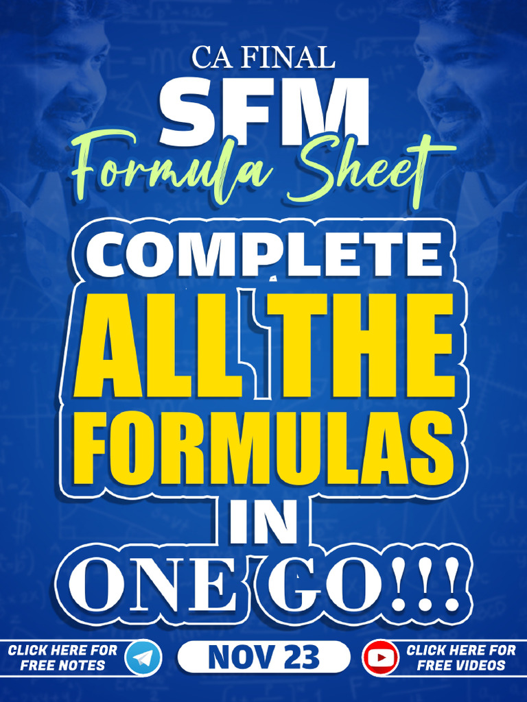 CA Final SFM Formula Sheet by CA Sankalp Kanstiya | PDF