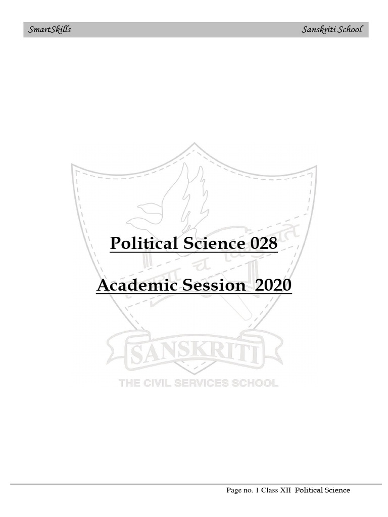 Class XII Political Science Guide | PDF | Globalization | Indian ...