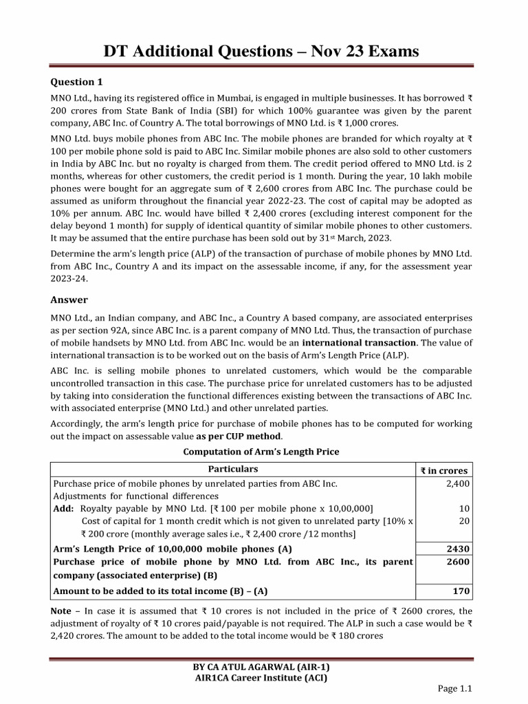 DT Additional Questions For Nov 23 Exams | PDF