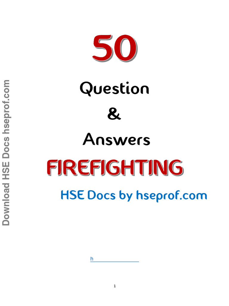 50 Question Answers Firefighting 1706650298 | PDF