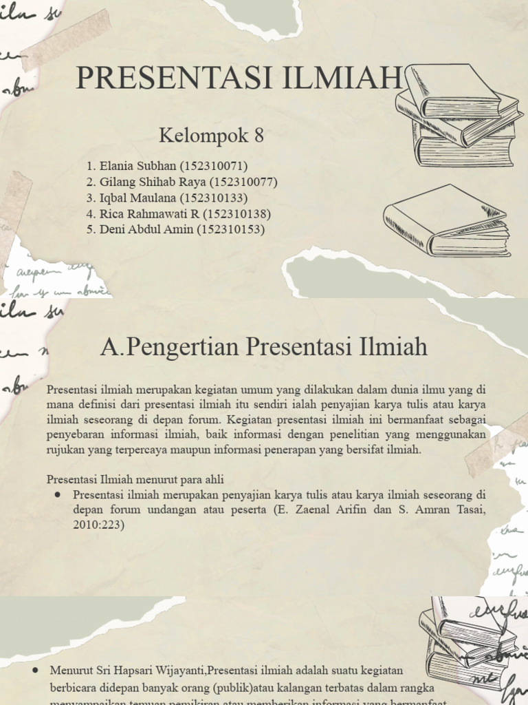 Presentasi Ilmiah Kel 8 Indonesia Pdf