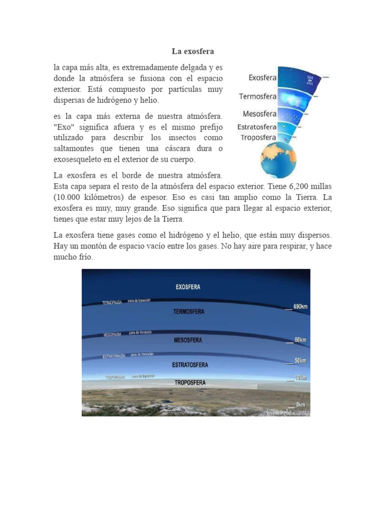 resumen La exosfera, | PDF