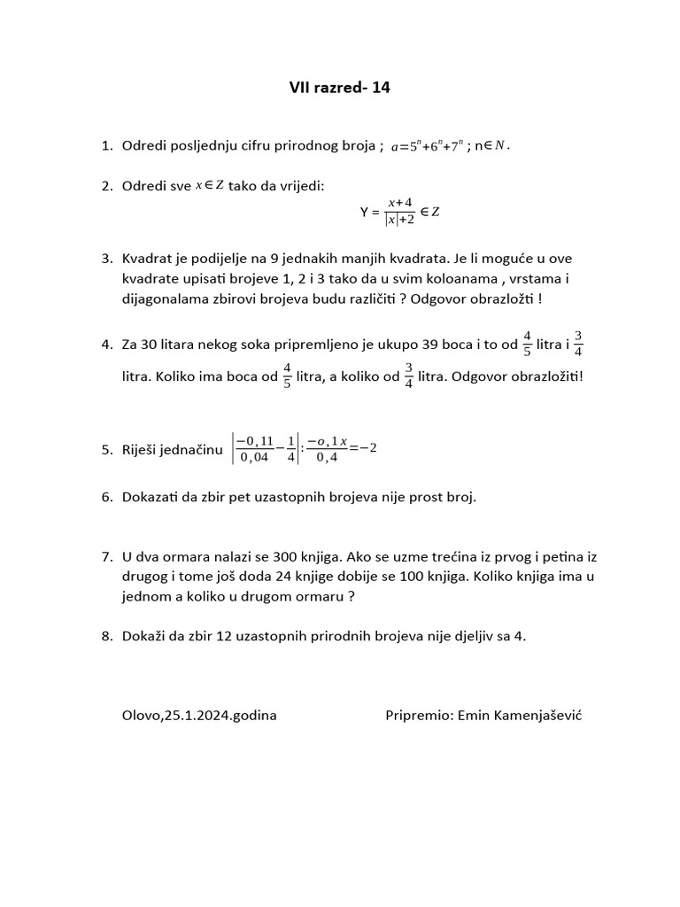 VII Razred-14 | PDF