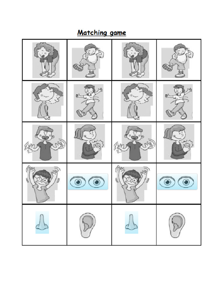 1cartulina - ACTIONS. MATCHING GAME | PDF