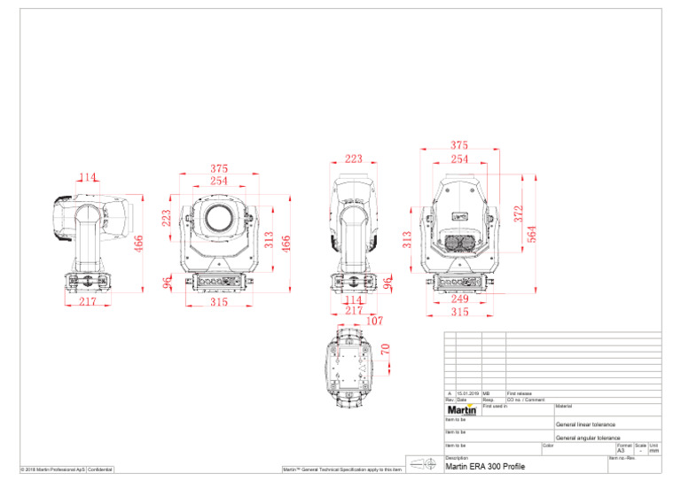Martin ERA 300 Profile 2D Drawing Rev.A | PDF