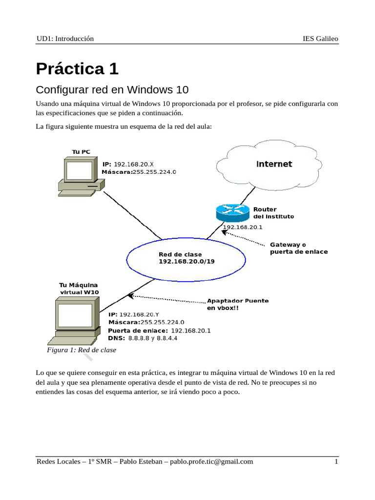UD1Práctica - Configurar W10 | PDF