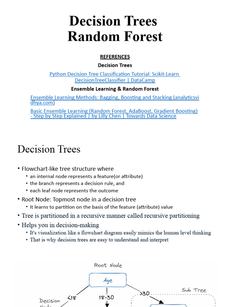 Ml4 Decision Trees And Random Forest Pdf Statistical Classification
