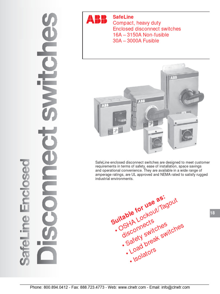 ABB Enclosed Disconnect Switches | PDF | Switch | Fuse (Electrical)