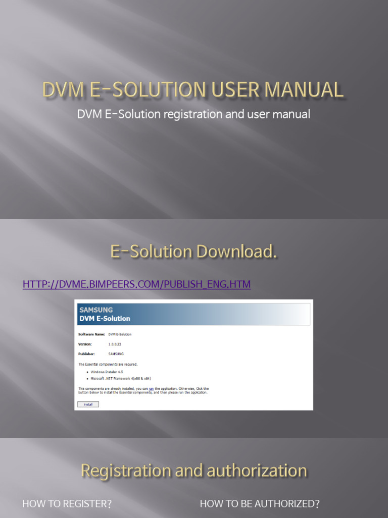 1 - DVM E-Solution User Manual - English | PDF