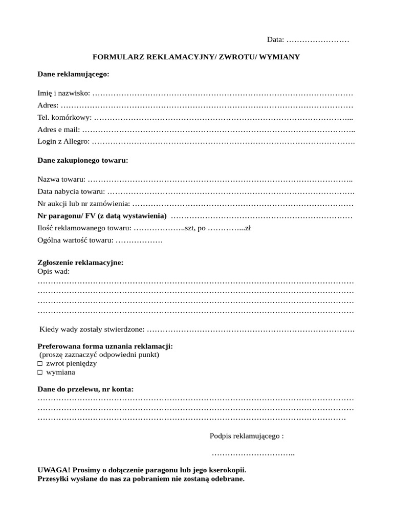 Formularz PDF | PDF