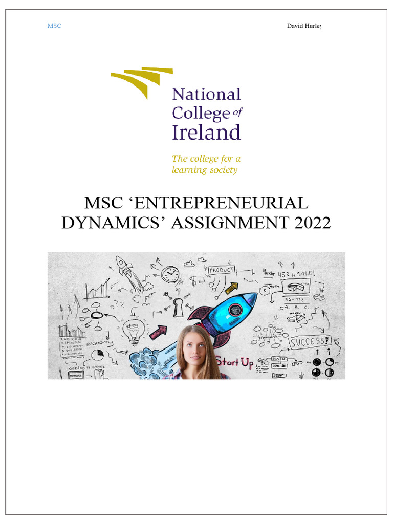 MSC Entrepreneurial Dynamics Assignment Brief 2022 | PDF
