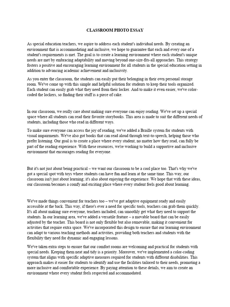 Classroom Photo Essay | PDF