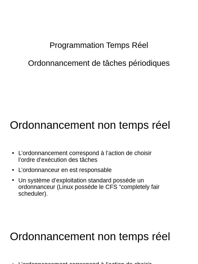 Ordonnancement des Tâches en Temps Réel | PDF