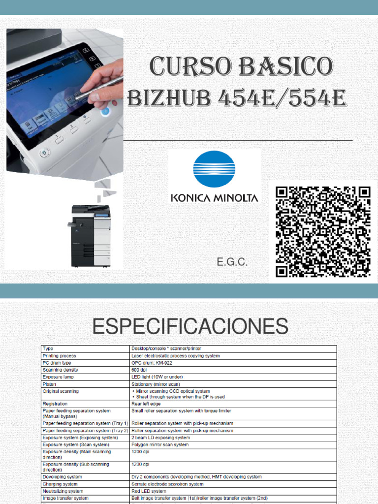 Curso Basico Bizhub 554e | PDF