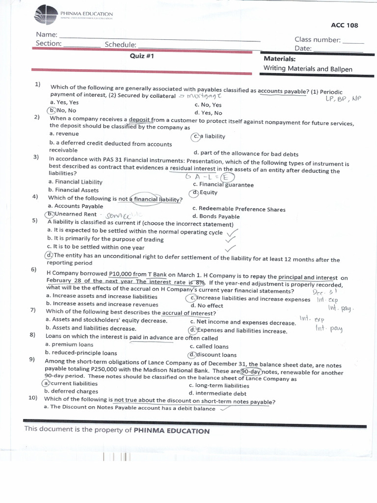 Acc 108 P1 Q1 | PDF