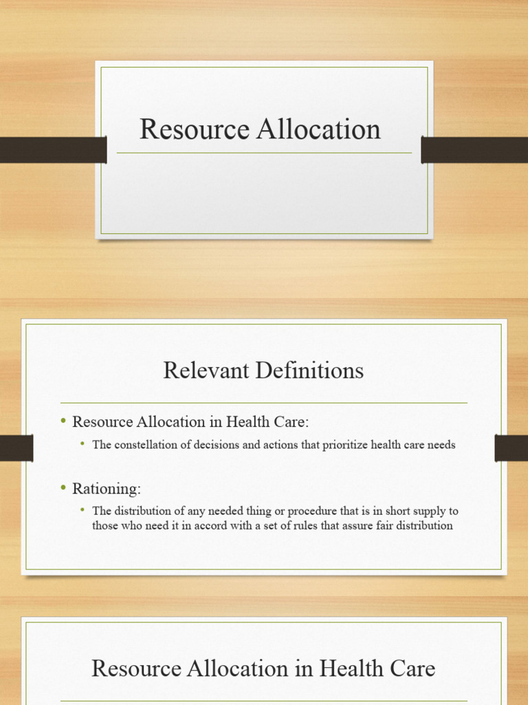 Resource Allocation | PDF | Medical Ethics | Patient