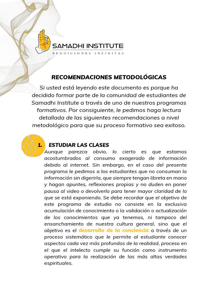 Recomendaciones para Iniciar El Proceso de Estudio | PDF