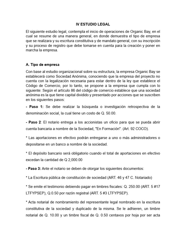 IV ESTUDIO LEGAL | PDF | Negocios económicos | Economias