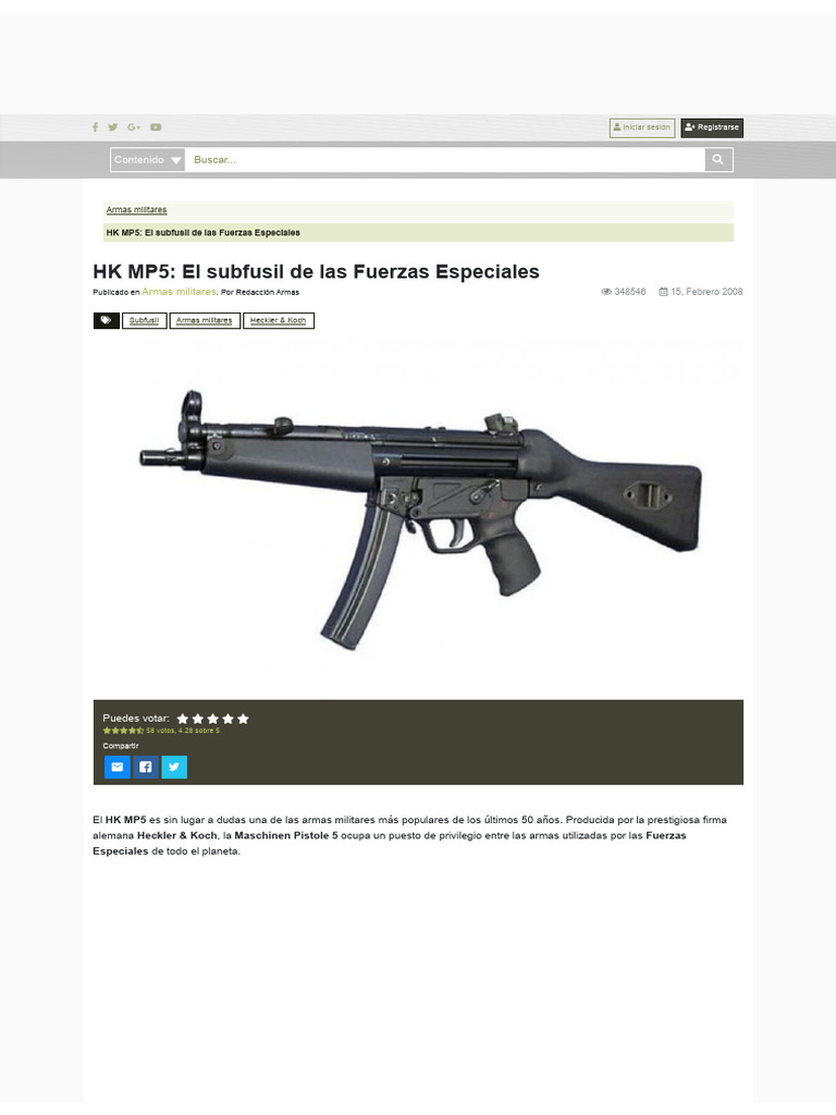 HK MP5 - El Subfusil de Las Fuerzas Especiales - Armas Militares | PDF
