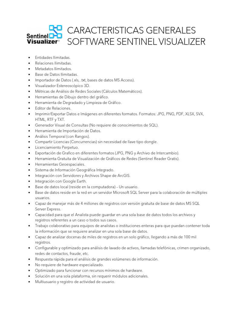Caracteristicas Generales de Sentinel Visualizer v9-1 | PDF | Servidor ...