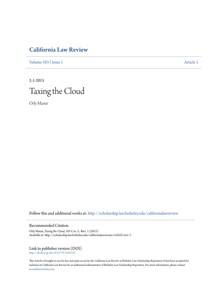 Taxing The Cloud | PDF | Cloud Computing | Software As A Service