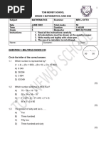 Grade 5 Maths Memo June 2021 | PDF