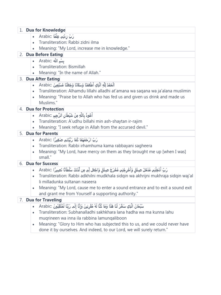 Dua For Knowledge | PDF