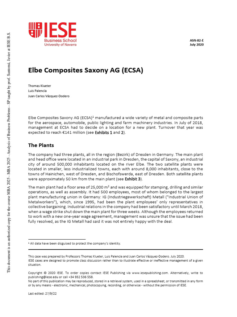 Elbe Composites Saxony AG ECSA | PDF | Employment | Agriculture