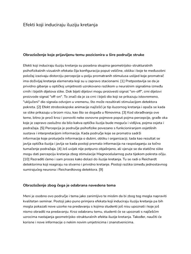 Efekti Koji Induciraju Iluziju Kretanja | PDF Efekti Koji Induciraju Iluziju Kretanja | PDF
