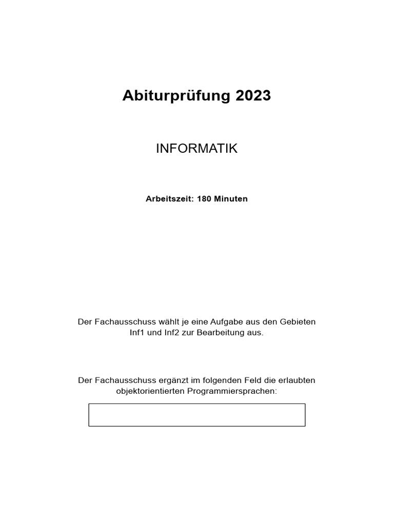 Informatik 2023 A | PDF