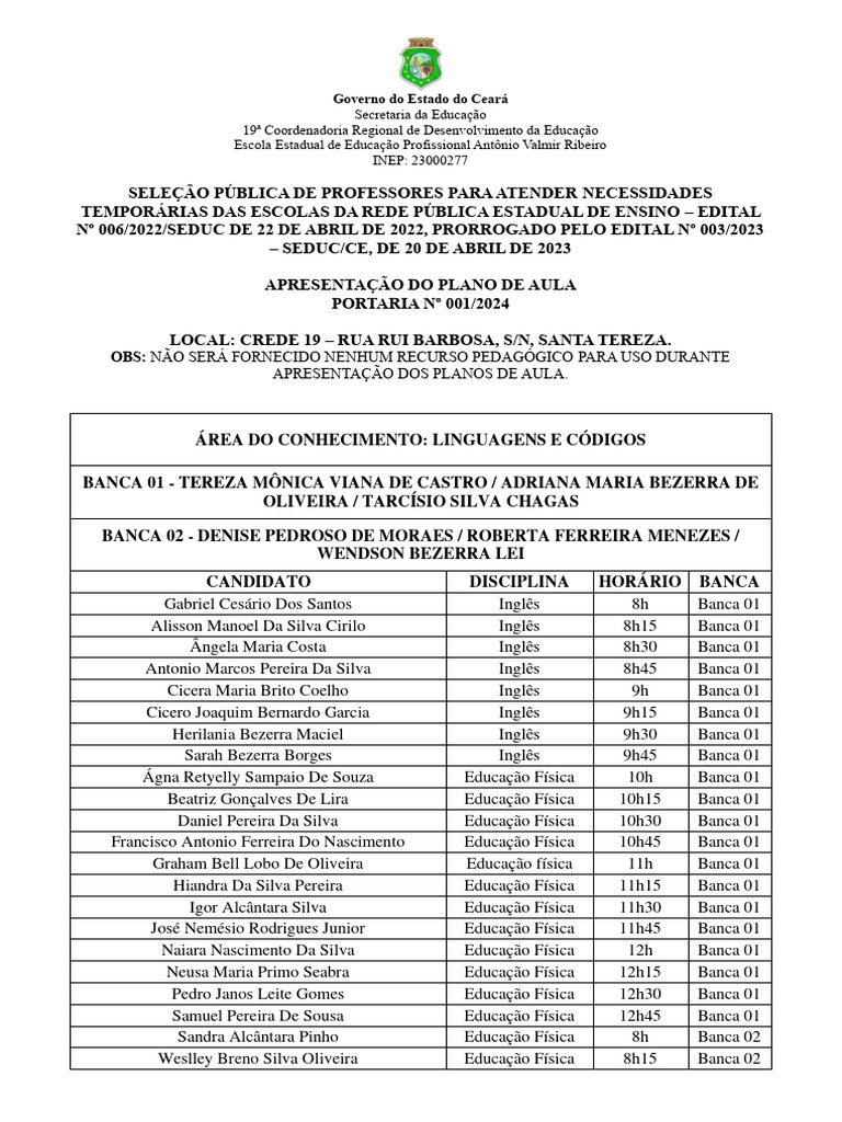 Plano de Aula Eeep Valmir | PDF | Science | Natureza