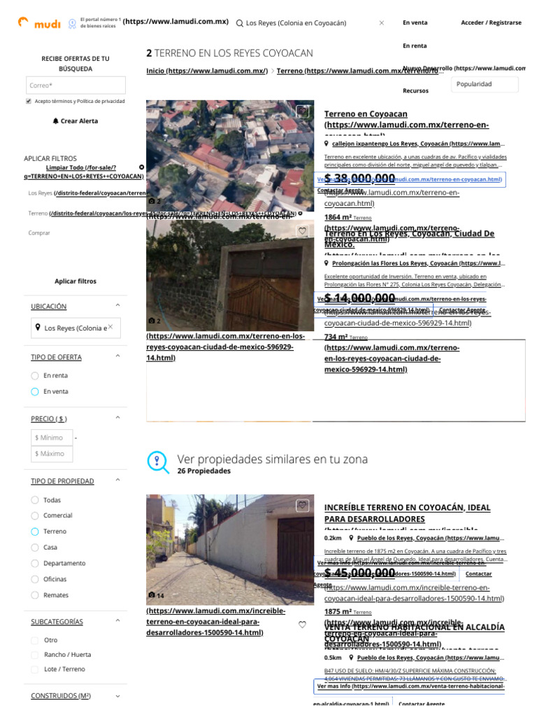 TERRENO EN LOS REYES COYOACAN - Lamudi | PDF