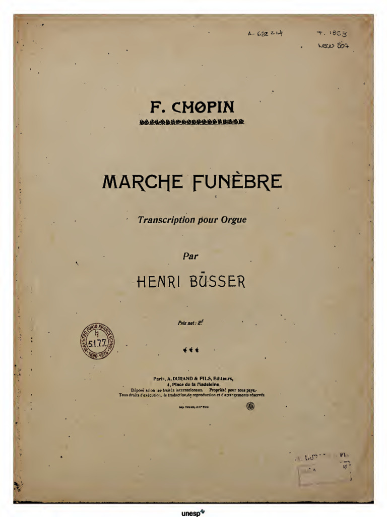 Marche funèbre pour orgue de Chopin | PDF | Instruments clavier ...
