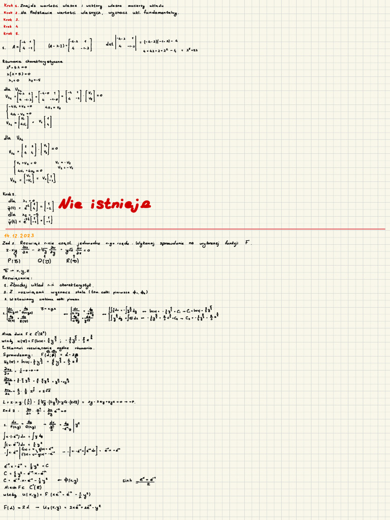 Metody Matematyczne Ćwiczenia | PDF