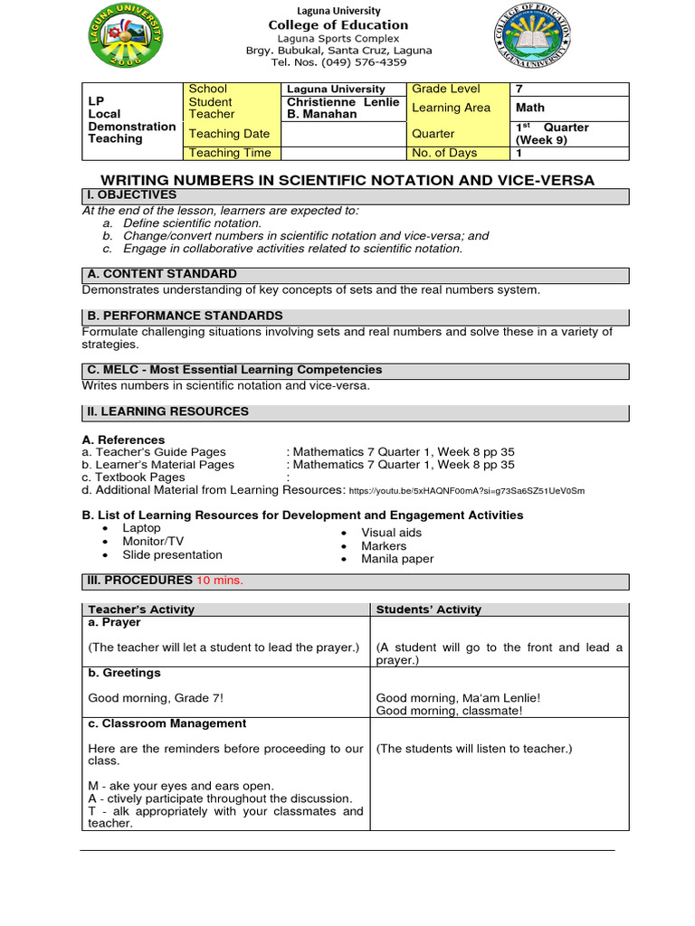 FINAL Scientific Notation | PDF