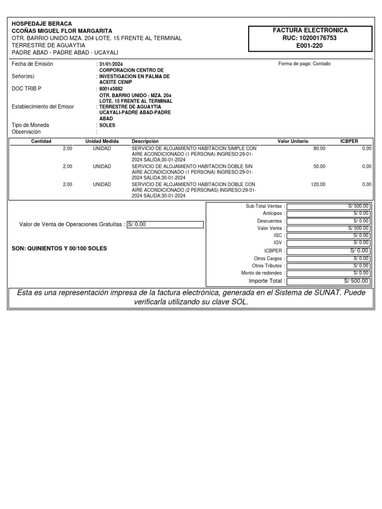 FACTURA 2024 | PDF | Pagos | Industrias de servicio