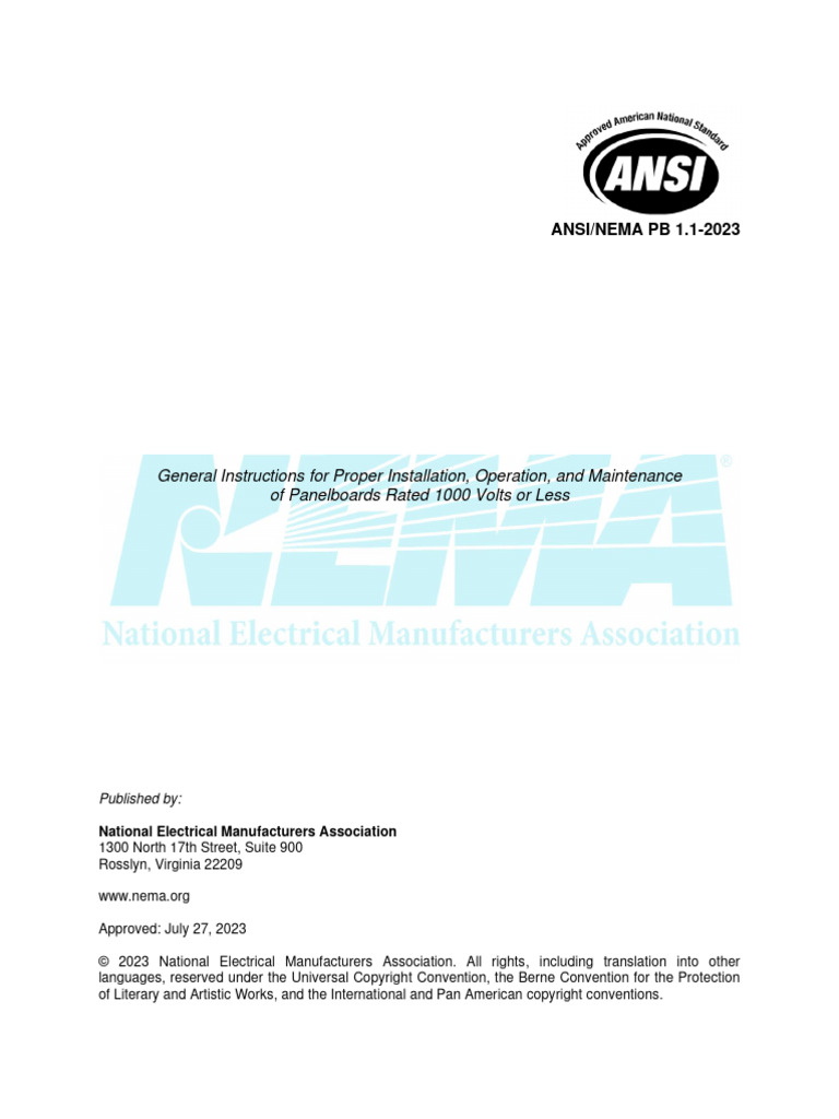 ANSI NEMA PB 1.1-2023 Watermark - 2024-01-31 | PDF