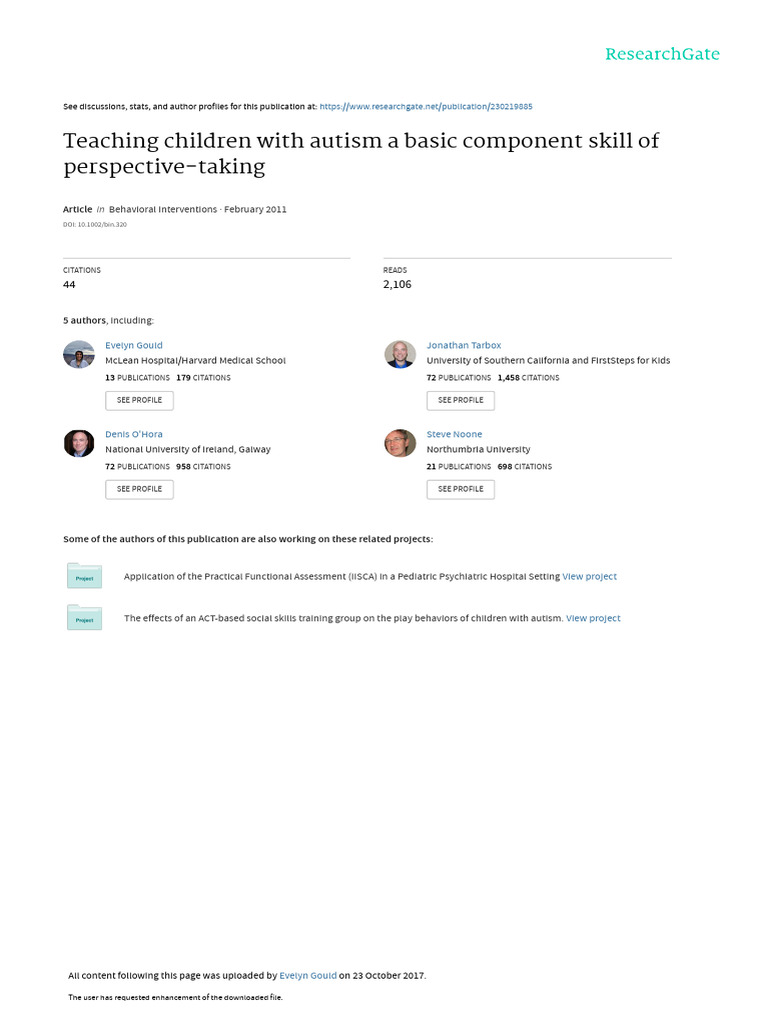 Social Skills For Autism | PDF