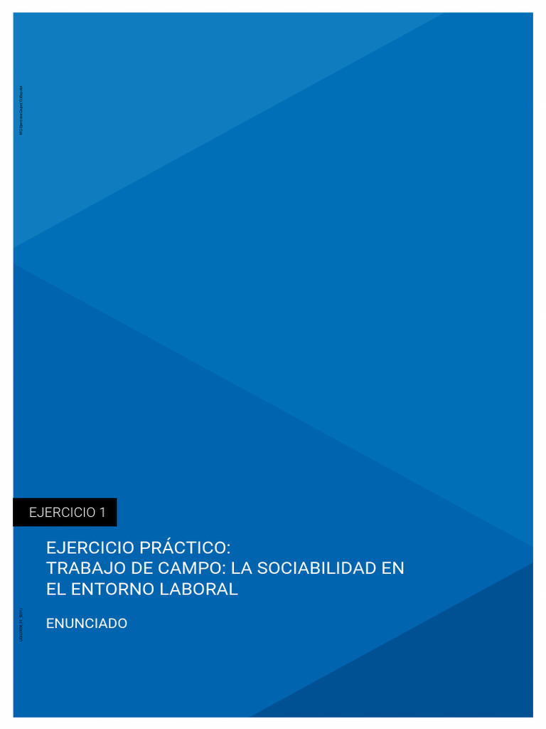 Ejercicico Practico Trabajo De Campo La Sociabilidad En El Entorno
