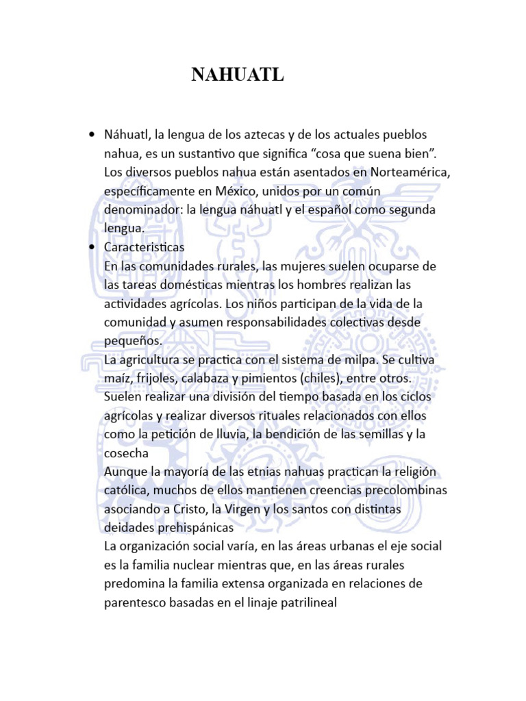 NAHUATL | PDF | Náhuatl | Lingüística